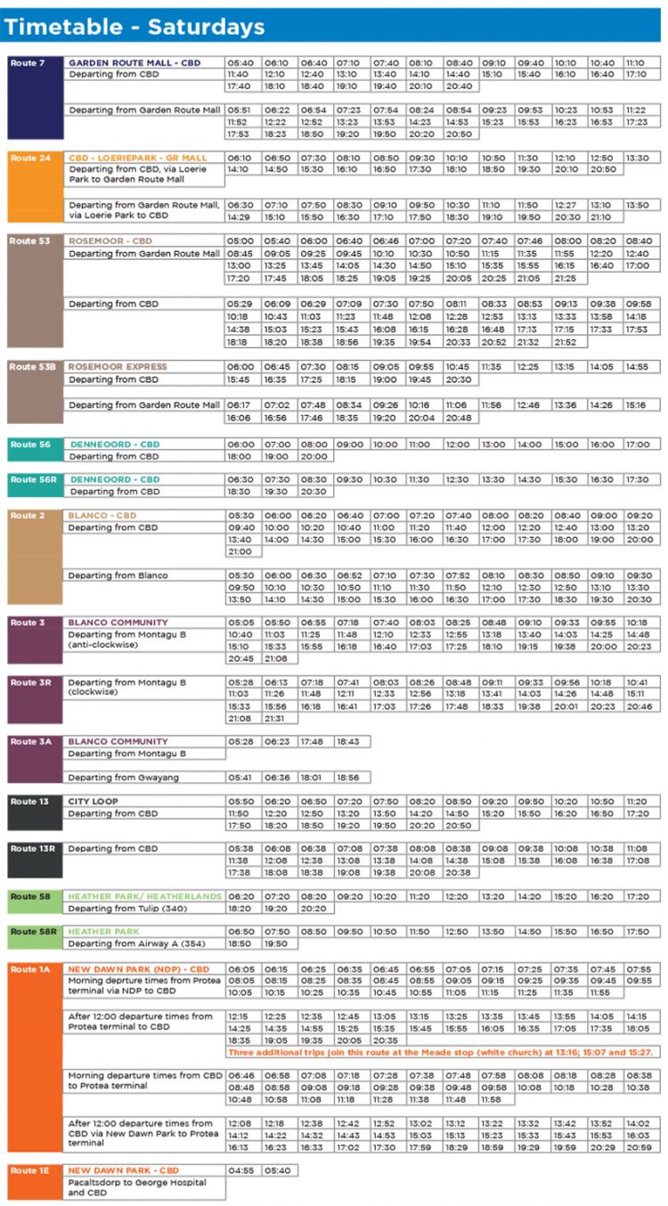Timetables | Go George